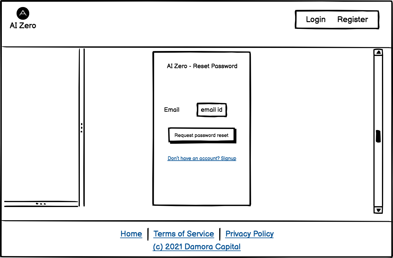 AI Zero Platform Wireframes | Damora Capital